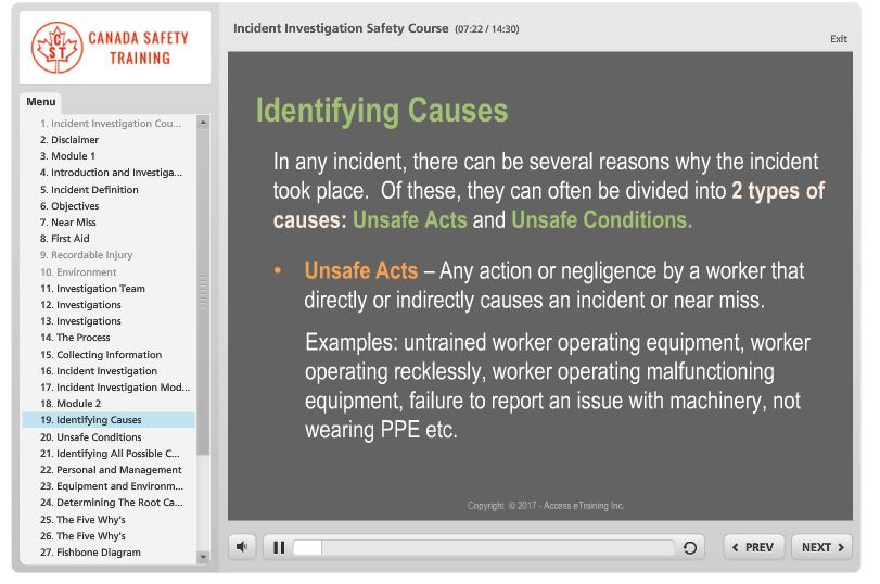 Accident and Incident Investigation Training Online Certification